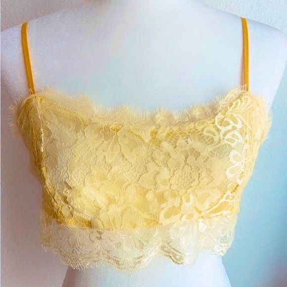 Tops | New Yellowlace Adjustable Straps Crop Top Cottagecore | Poshmark